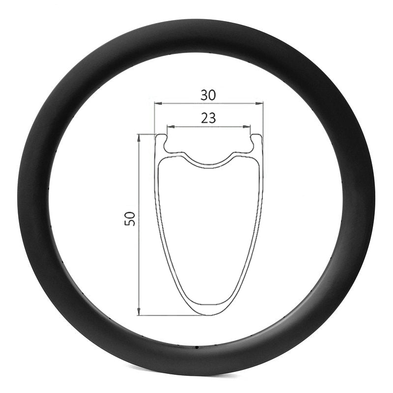 D23-50 Carbon Road/CX/Gravel Rim - 30mm Wide 50mm Deep | Carbonal Bike